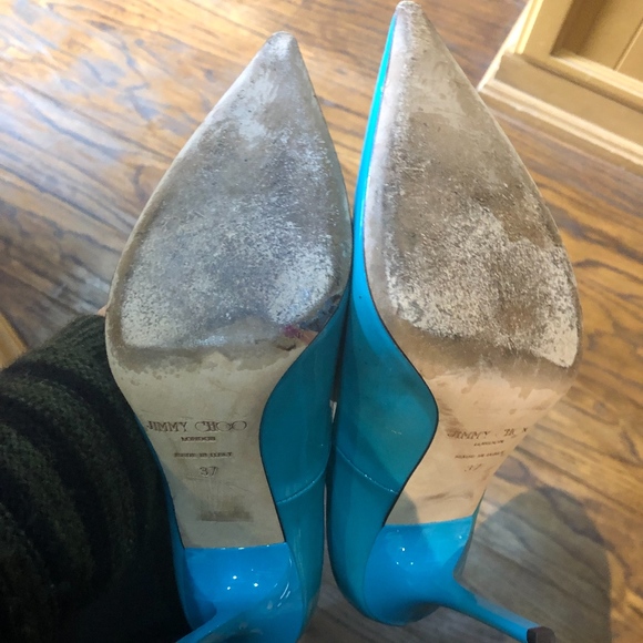 Jimmy Choo | Shoes | Jimmy Choo Patent Leather Pumpturquoise | Poshmark